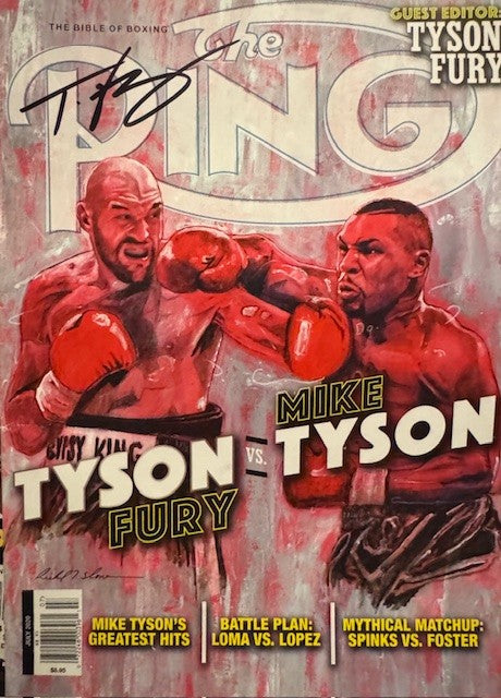 Tyson Fury vs Tyson Rare Boxing Ring Magazine autographed signed by Fu ...