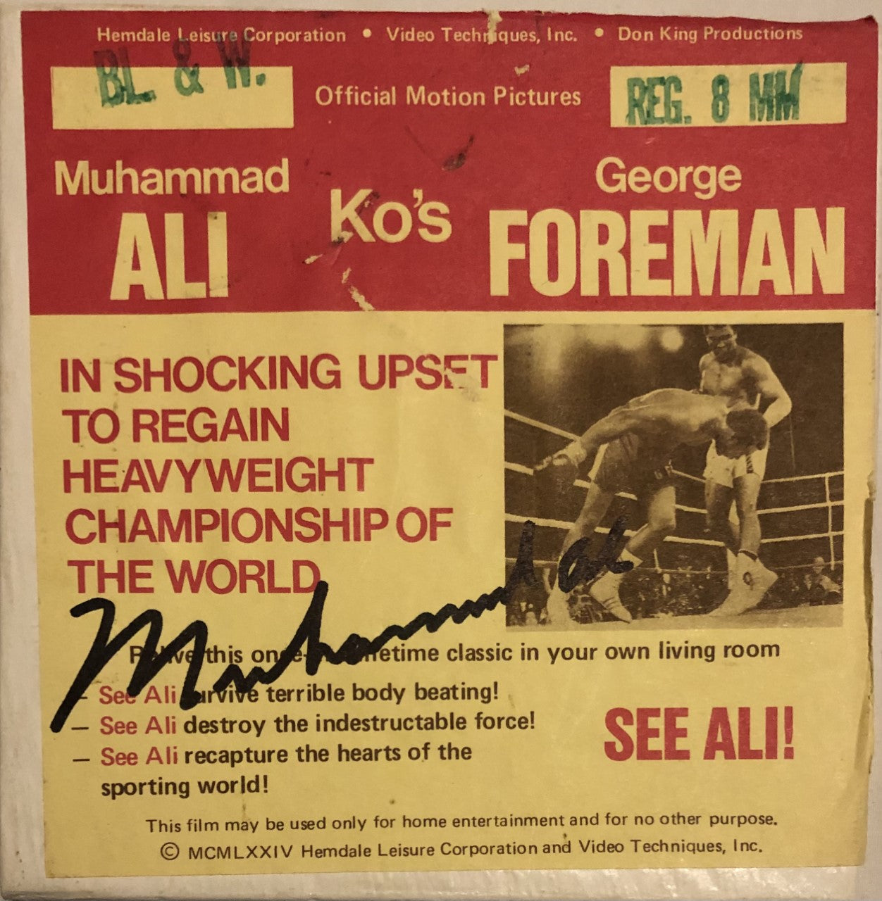Muhammad Ali Autographed Super Rare 8mm Film Album Cover hand signed ...