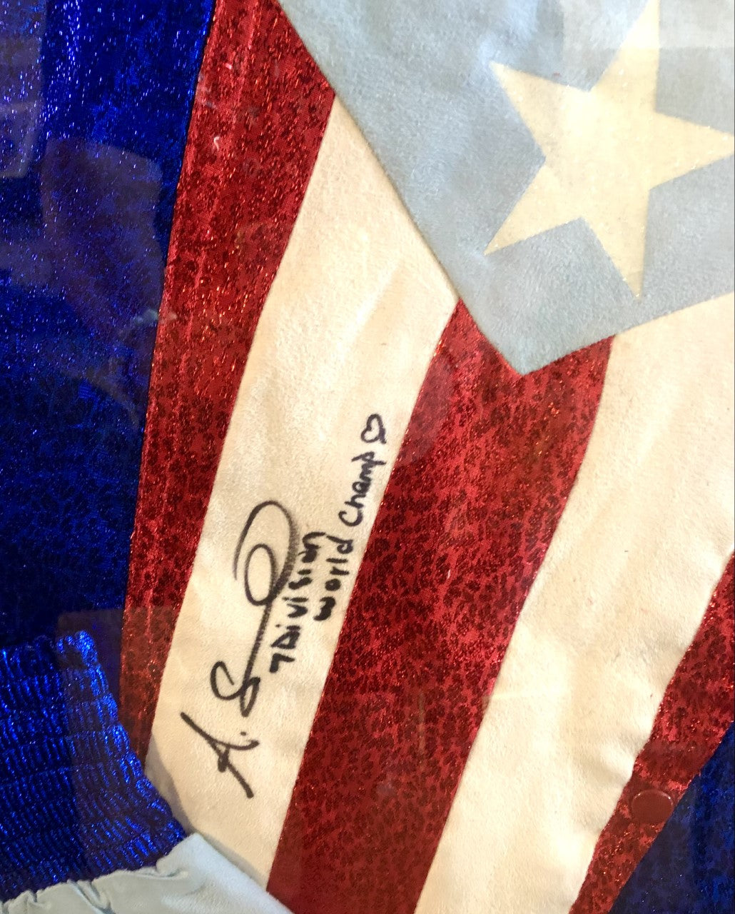 Amanda Serrano Hand Signed Autographed Rare fight worn Puerto Rican Ou ...