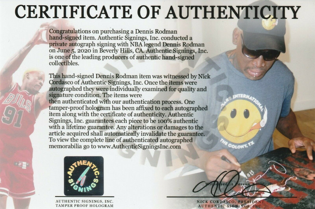 Dennis Rodman Autographed Career Collage Chicago Bulls 15x30 Photo ASI ...