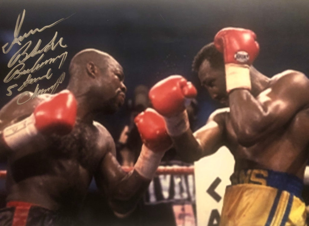 Iran "The Blade" Barkley vs Tommy Hearns Autographed Signed Boxing 8x1 ...