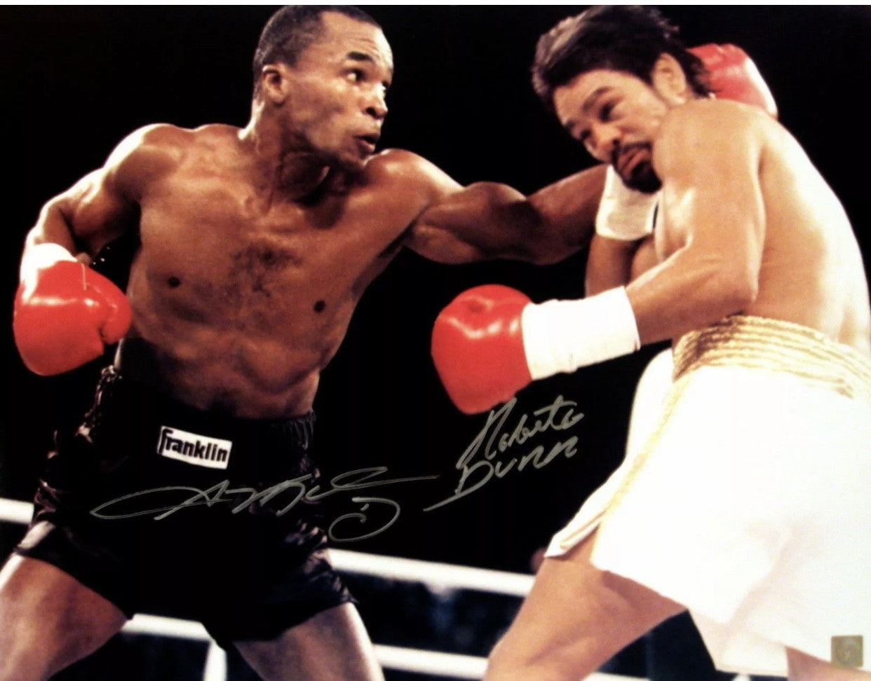 Sugar Ray Leonard vs. Roberto Duran Dual signed 16x20 Photo (ASI COA ...