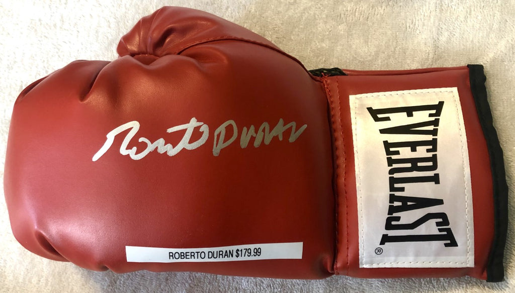 Roberto Duran Autographed Silver Signed Red Everlast Boxing Glove ...