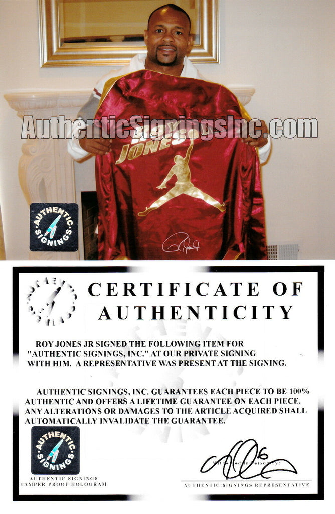 Roy Jones Jr Autographed Signed Burgundy Boxing Robe ASI Proof ...