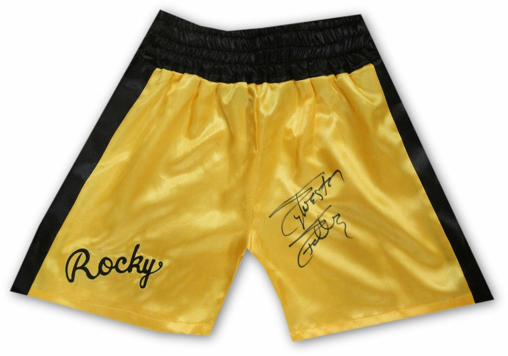 Sylvester Stallone Hand Signed Autographed Yellow Boxing Shorts Rocky ...