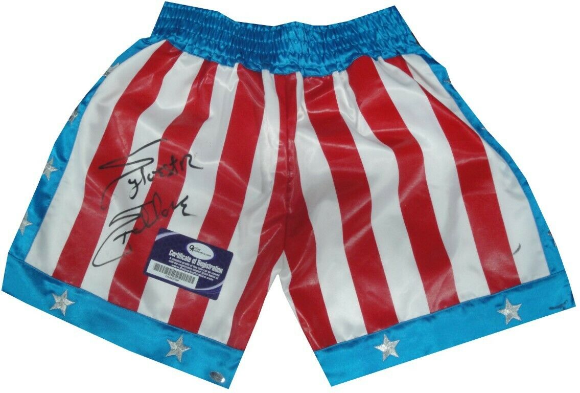 Sylvester Stallone Signed Autographed USA Boxing Shorts Trunks Rocky O ...
