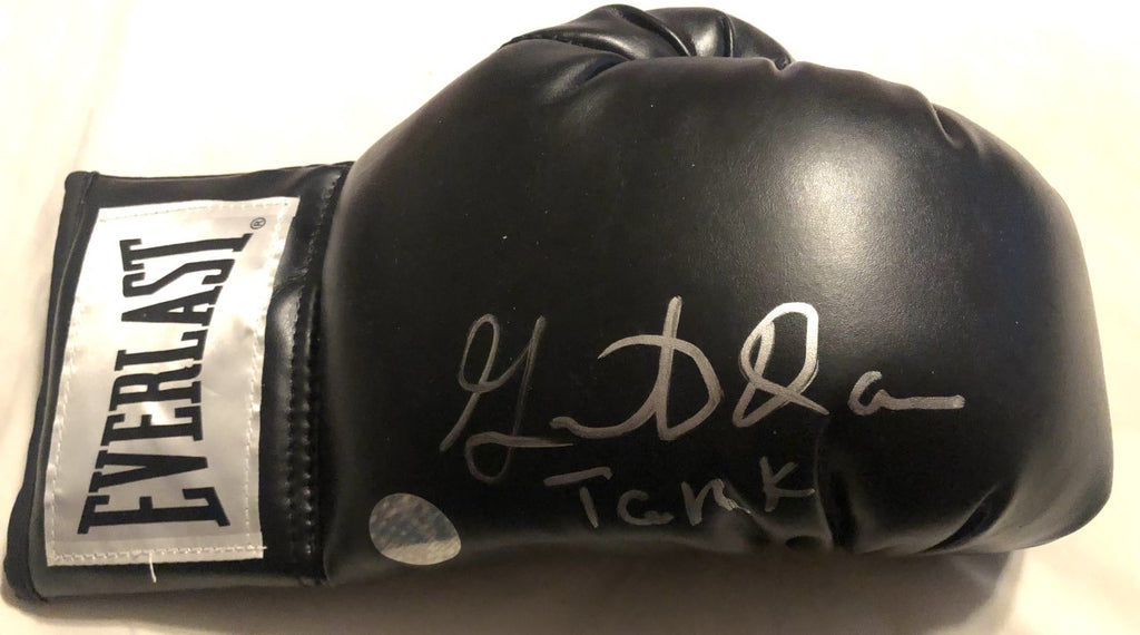 Tank Davis Silver Autographed signed Black Boxing Everlast Glove Bold ...