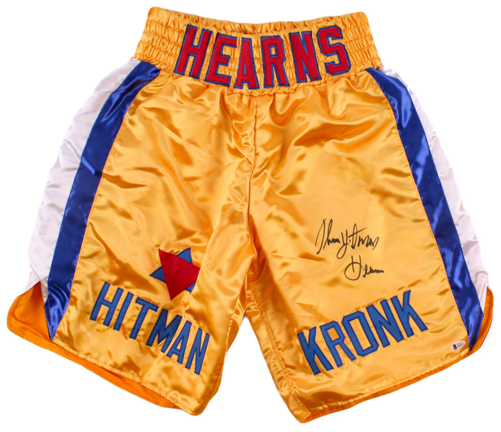 Tommy "Hitman" Hearns Signed Boxing Trunks (Beckett COA ...