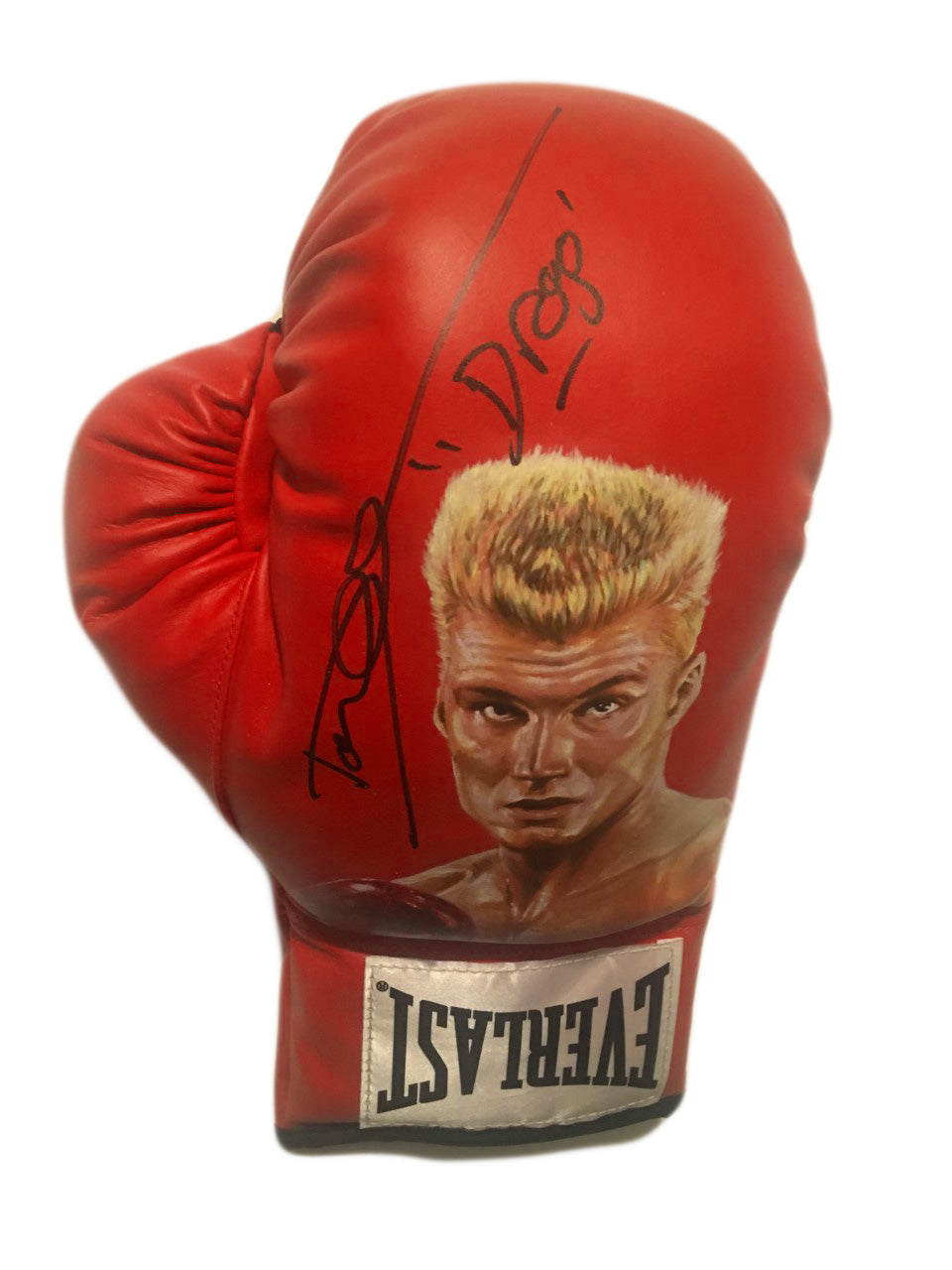 Dolph Lundgren Hand Painted and Autographed Everlast Boxing Glove Insc ...