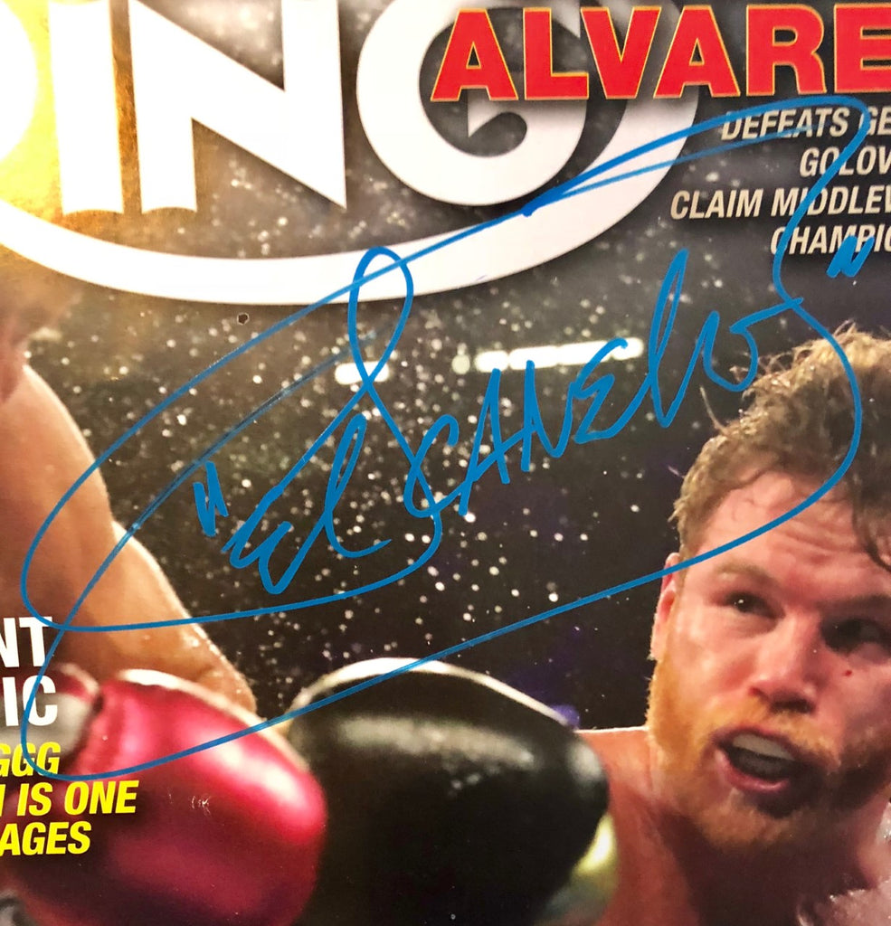 Boxer Canelo Alvarez Blue Marker Autographed Ring Magazine ...