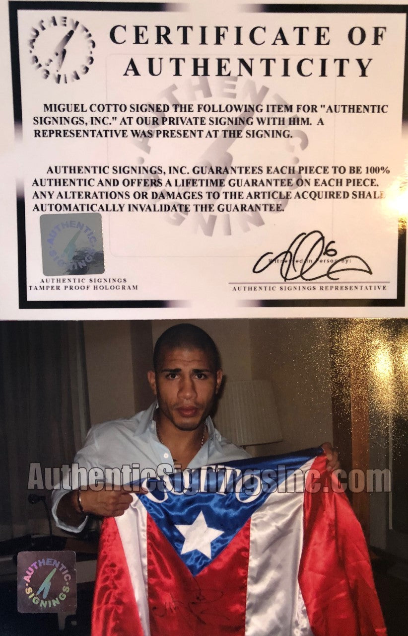 Miguel Cotto Signed Puerto Rico Custom Made Boxing Robe JSA, ASI ...