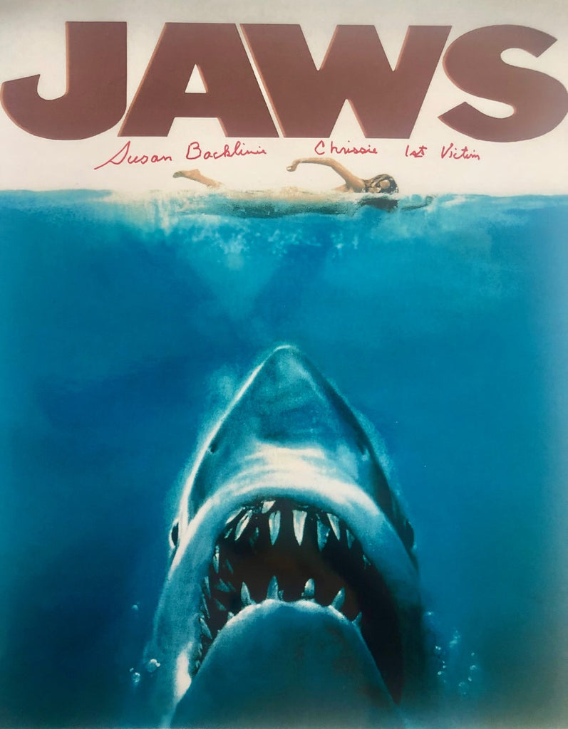 Susan Backlinie Signed "Jaws" 11x17 Movie Poster Inscribed "Chrissie ...