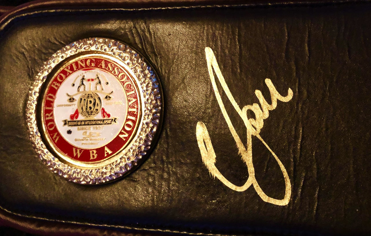 Vasyl Lomachenko Autographed Championship Boxing WBA Belt in Gold Sign ...