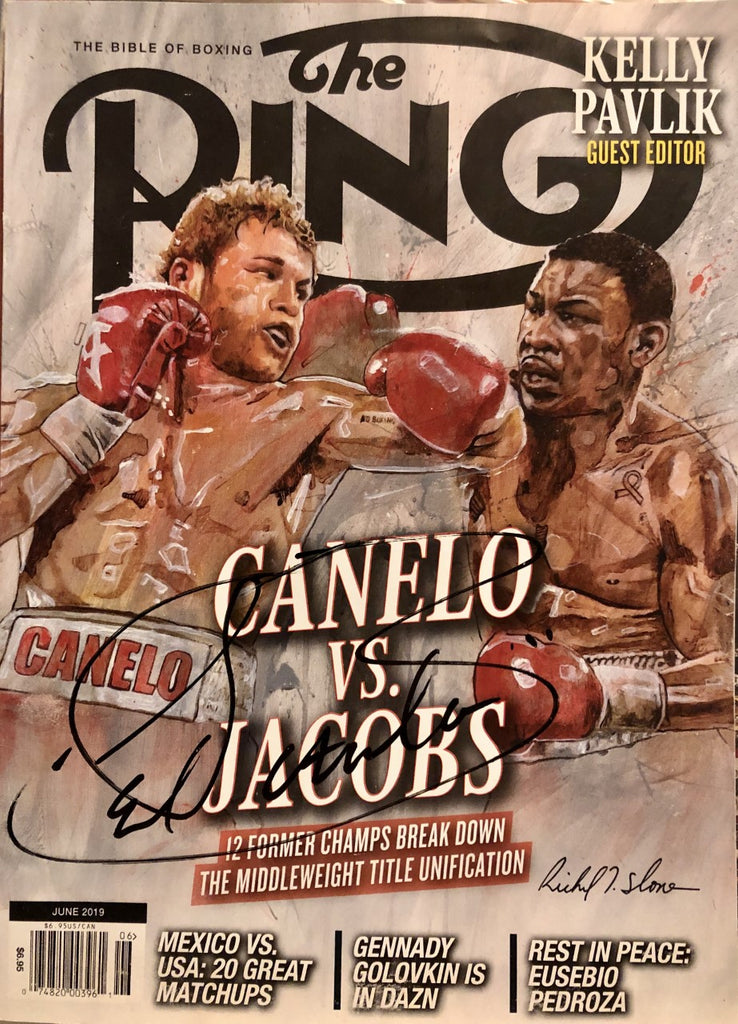 Canelo Alvarez autographed signed boxing Ring Magazine. – iconsofboxing.com