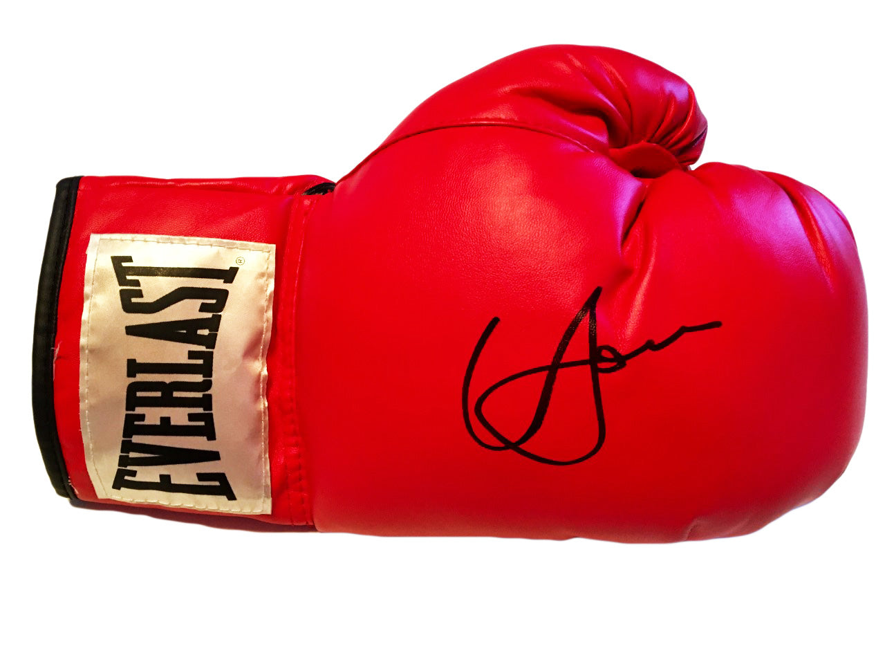 Boxer Vasyl Lomachenko Autographed Everlast Red Boxing Glove in Black ...