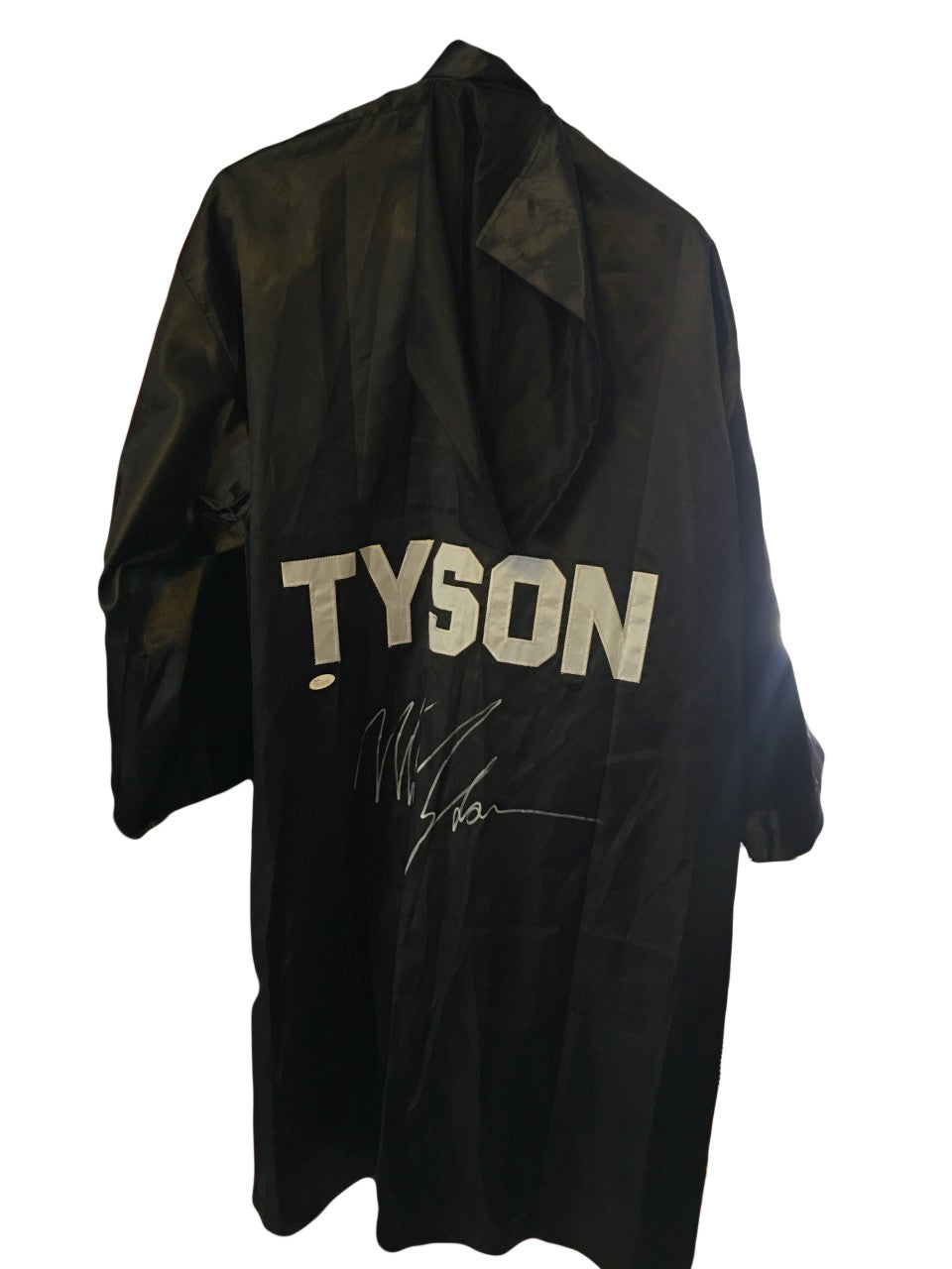 Mike Tyson Autographed Custom Made Black hooded Boxing Robe signed in ...