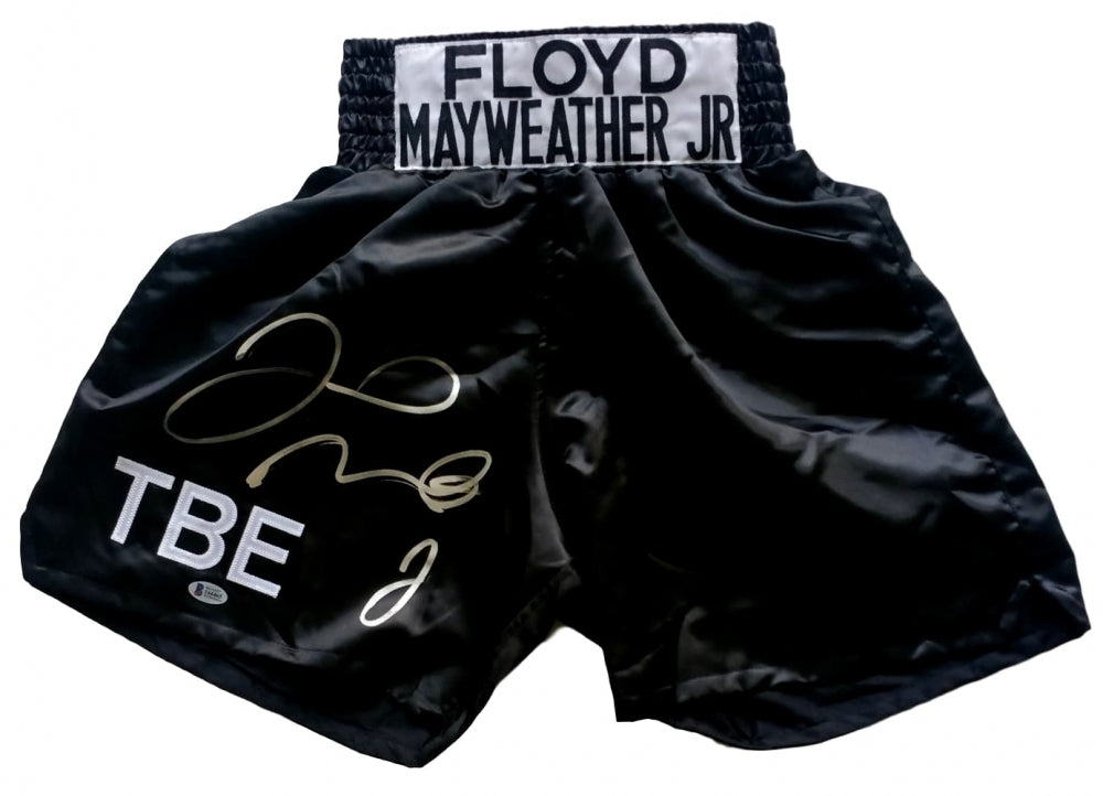 Floyd Mayweather Jr Signed TBE Custom Boxing Trunks (Beckett COA ...